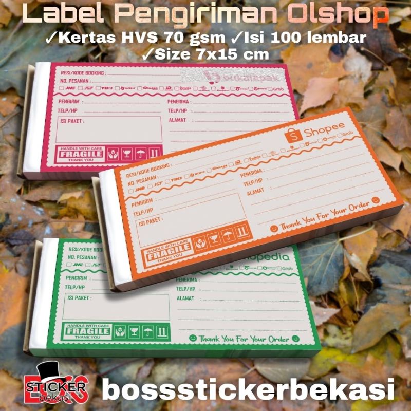 Jual LABEL PENGIRIMAN OLSHOP ISI 100 LEMBAR/LABEL PENGIRIMAN OLSHOP ...