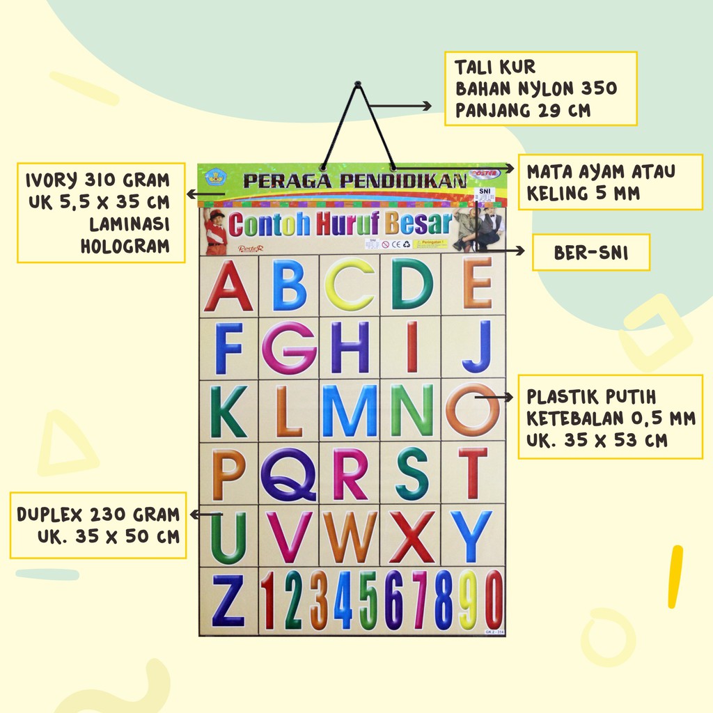 Jual Poster Edukasi Anak / Poster Anak Bingkai : Alphabet / Huruf ...