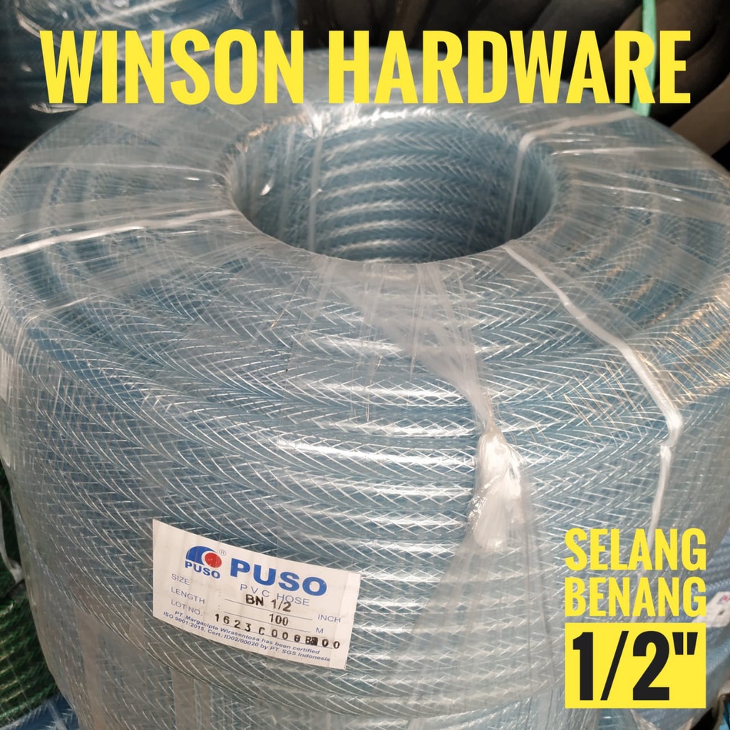 Jual Selang Air Benang Nylon Nilon 1/2" PUSO Panjang 100m Serat PVC 100 ...