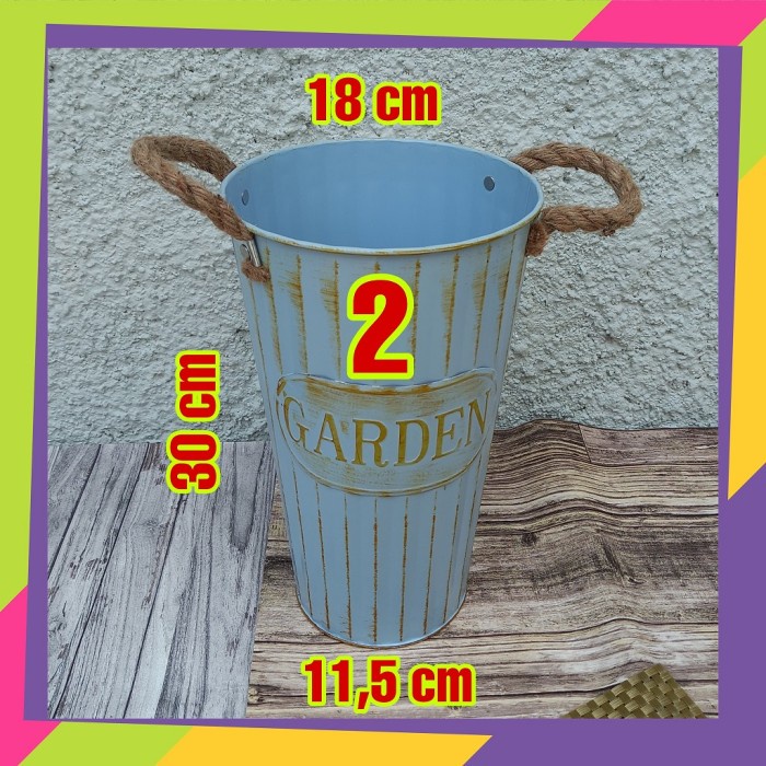 Jual 1532NO2 / Vas bunga kaleng Garden tanaman Artificial No.2 / Pot ...