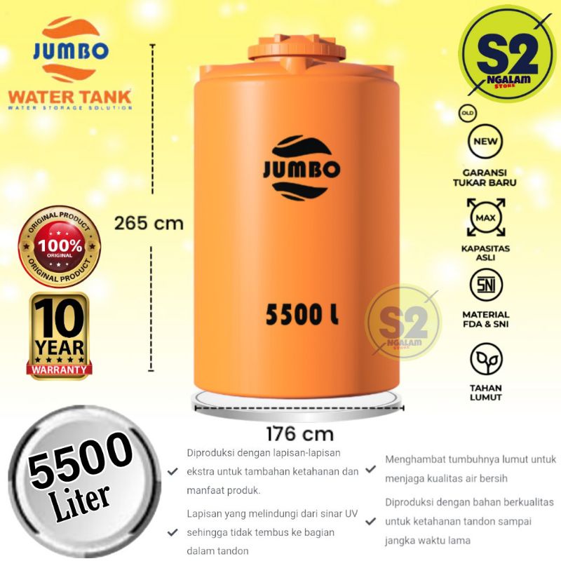 Jual Tandon Air /Toren Air /Tangki Air - JUMBO 5500 Liter (Invoice) | Shopee Indonesia