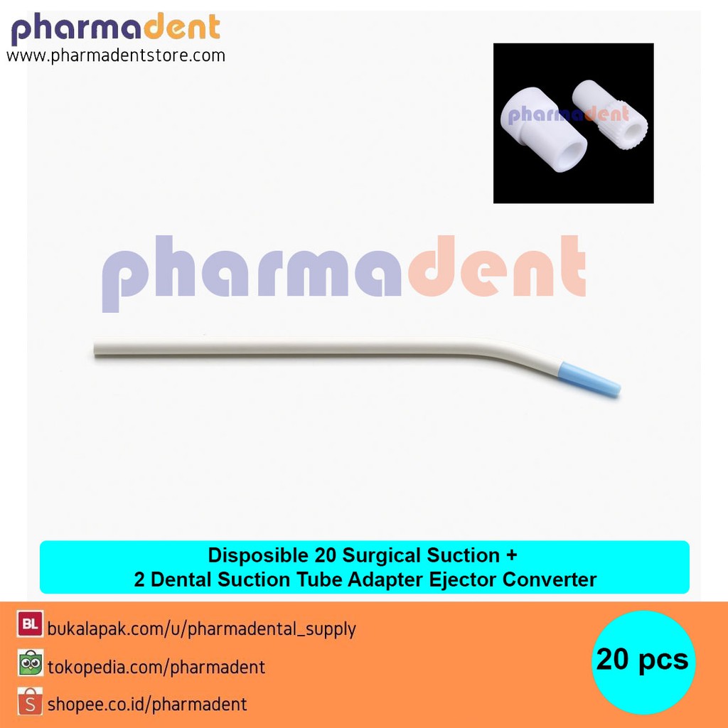 Jual 20 Surgical Suction + 2 Dental Suction Tube Adapter Ejector ...
