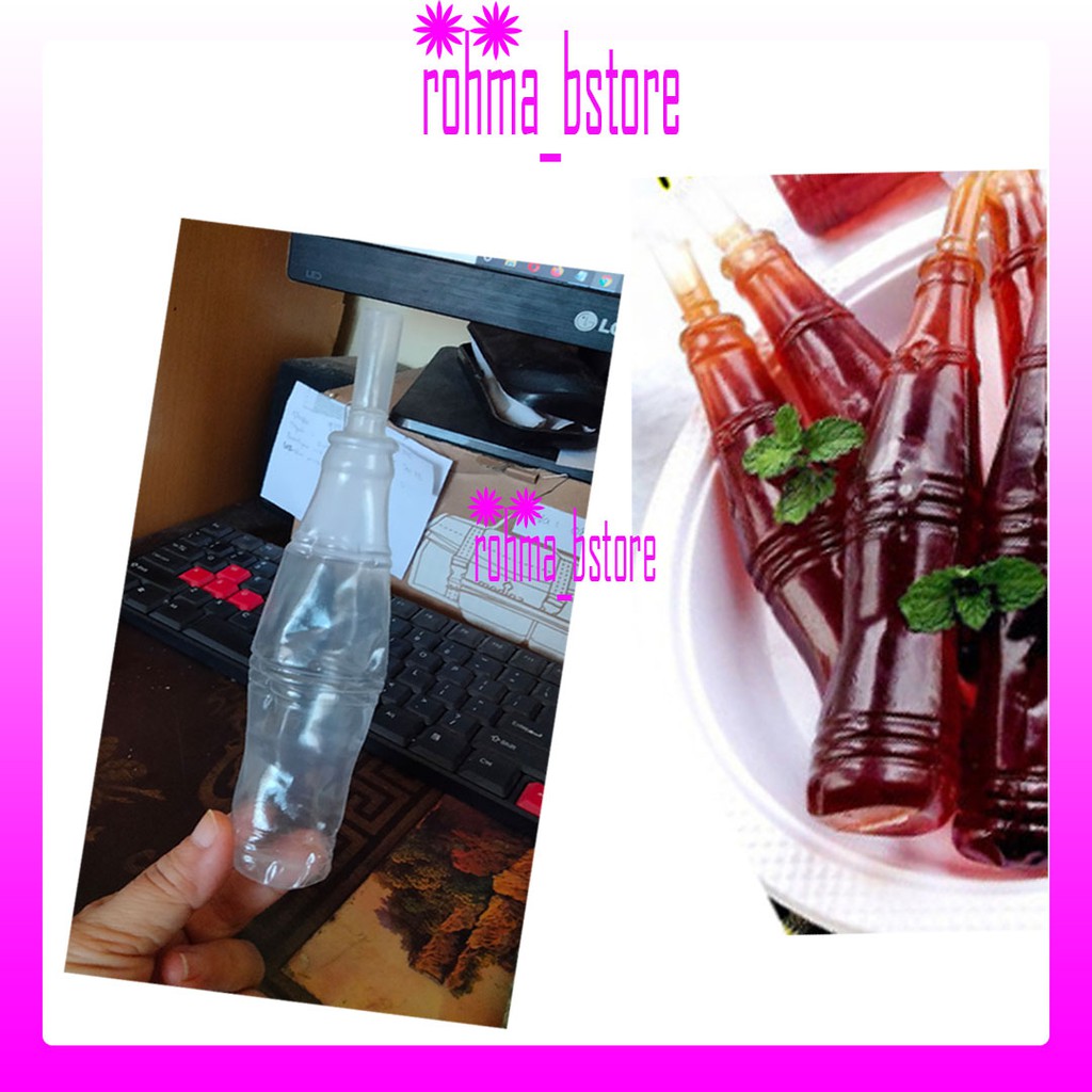 Jual Plastik Es Wawan Bentuk Botol 100 pcs - Plastik Es Pudot Botol ...