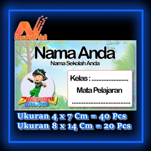 Jual Stiker Label Buku boboiboy boboi Kartun gopal ling yaya animasi ...