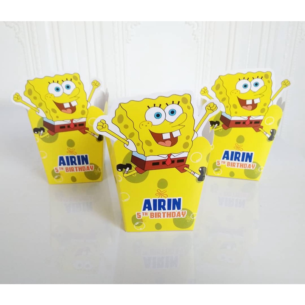 Jual popcorn box spongebob / wadah popcorn custom spongebob / popcorn ...