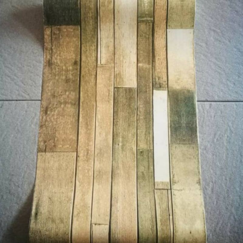 Jual wallpaper sticker kayu/papan/wallpaper dinding/wallstiker pvc ...