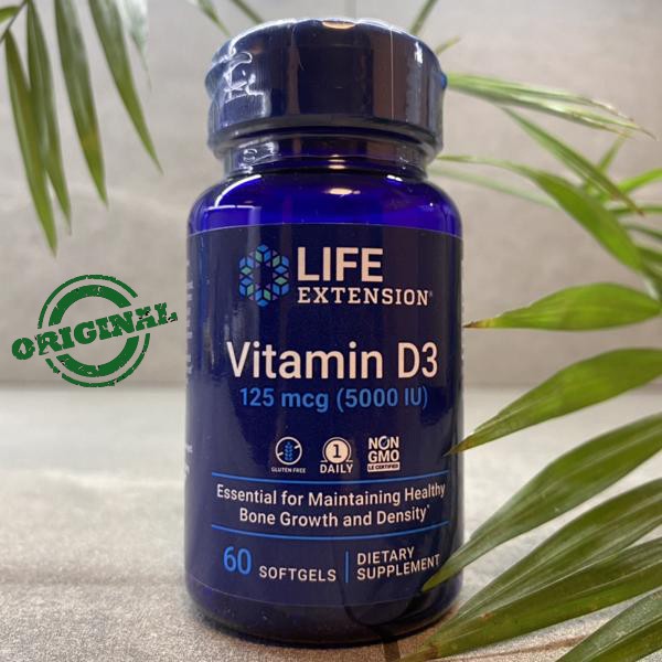 Jual Life Extension Vitamin D3 125 mcg (5,000 IU), 60 Softgels | Shopee ...