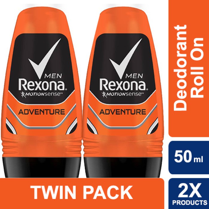 Jual Rexona Men Anti-Perspirant Deodorant Roll On Adventure 50ml Twin ...