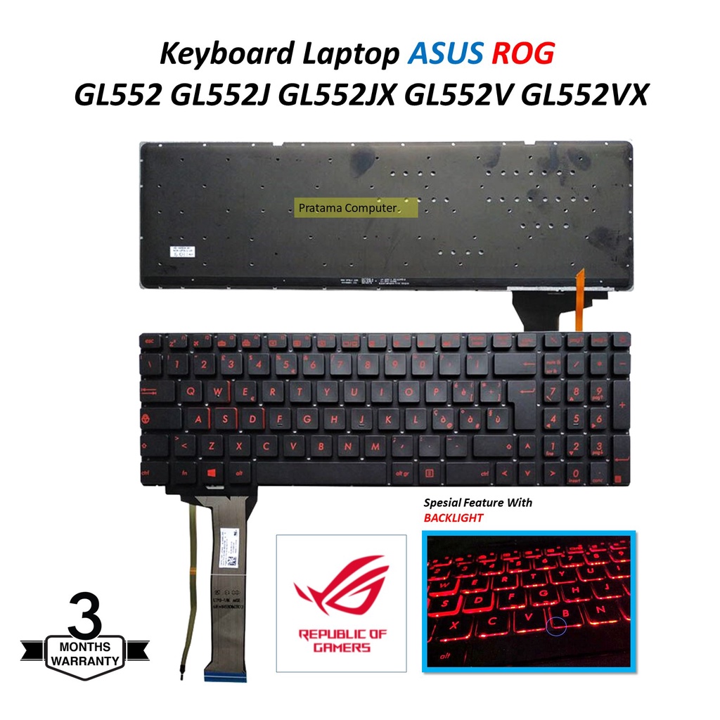 Jual Keyboard Laptop ASUS ROG GL552 GL552J GL552JX GL552V GL552VX ...