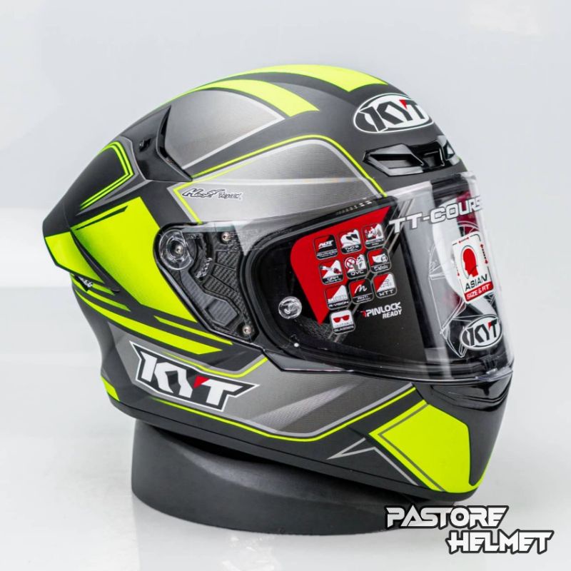 Jual KYT TT Course Tourish Matt Yellow | Full Face Original KYT | Shopee Indonesia