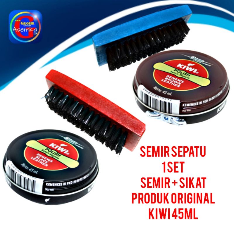 Jual Semir sepatu Original Kiwi lengkap Satu Set Semir + sikat Grosir ...