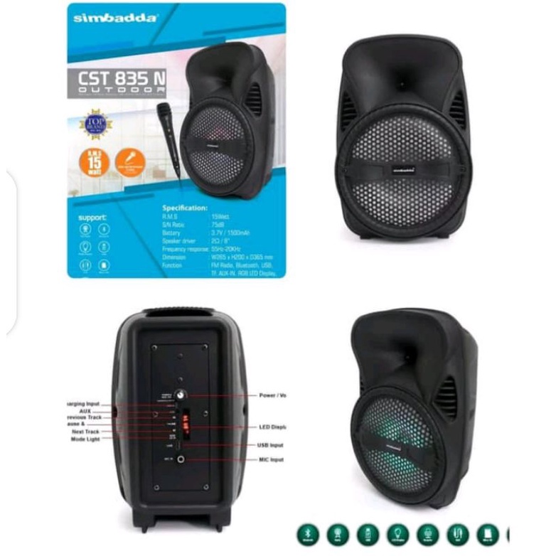 Jual Speaker simbadda CST 835 Bluetooth free mic | Shopee Indonesia