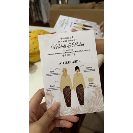Jual CETAK 1 SISI CARD / ATTIRE GUIDE ( ukuran 11cm x 16cm ) | Shopee ...