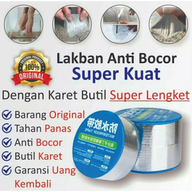 Jual READY 5CM X 5METER Aluminium Foil Butyl Rubber Waterproof Tape / lakban | Shopee Indonesia