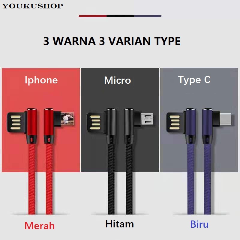 Jual KABEL DATA GAMING KABEL IPHONE TYPE C MICRO USB 3.5A KABEL ANDROID ...
