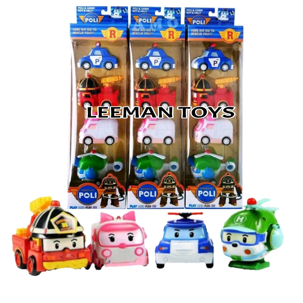 Jual LEEMAN - MAINAN ROBOCAR POLI SET ISI 4 PCS - NO.9B | Shopee Indonesia