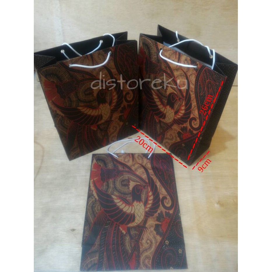 Jual isi 12pcs TAS KERTAS BATIK KECIL paper shopping bag goodie bag ...