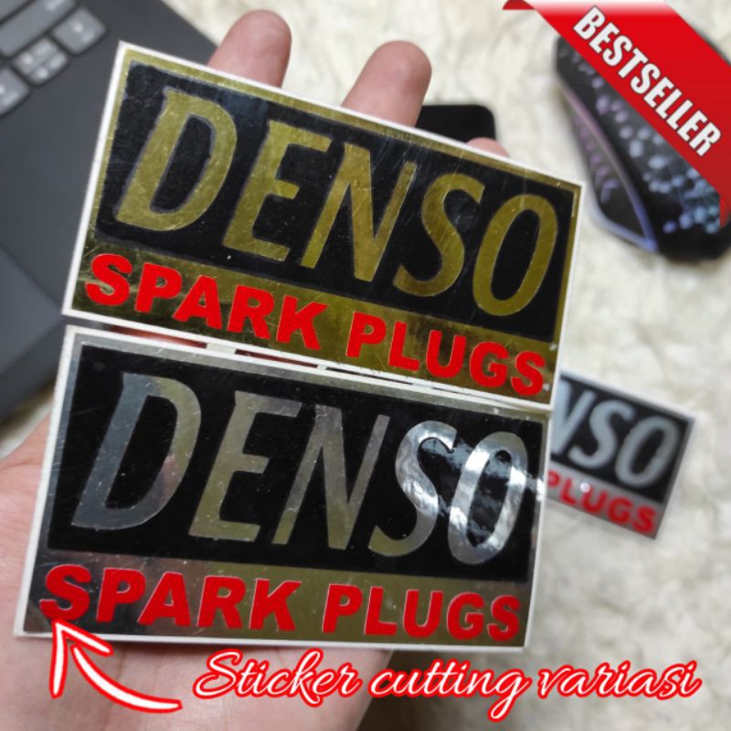 Jual Sticker cutting tumpuk logo DENSO spark plugs chrome gold variasi ...