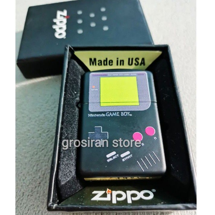Jual zippo gameboy hitam Custom logo gambar | Shopee Indonesia