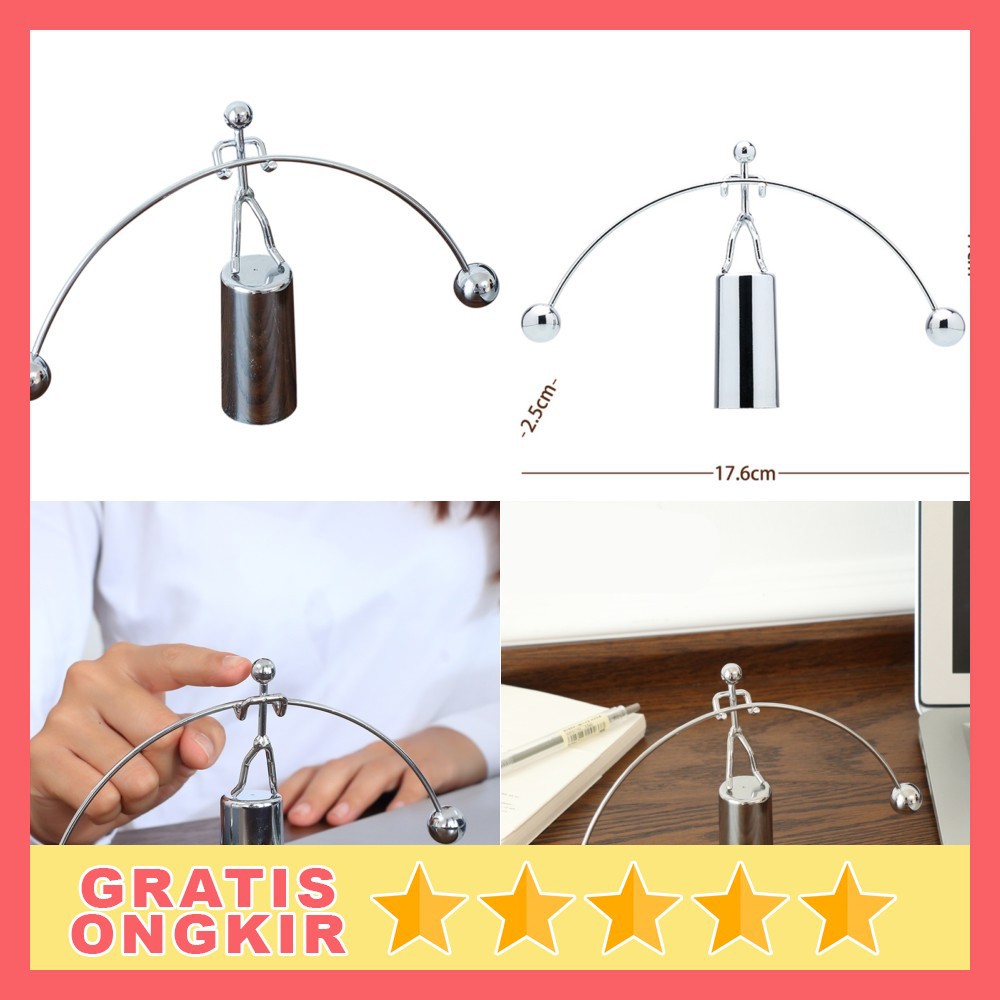 Jual Pajangan Meja Stickman Cradle Dynamic Balance Instrument Ball Pendulum - Silver | Shopee ...