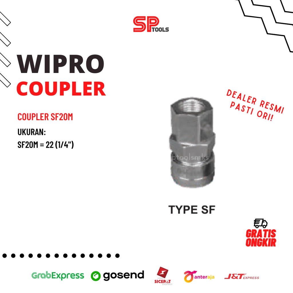 Jual QUICK COUPLER SF20M / SF 20 / SF20 M (22) 1/4 INCH 1/4" NEPEL ...