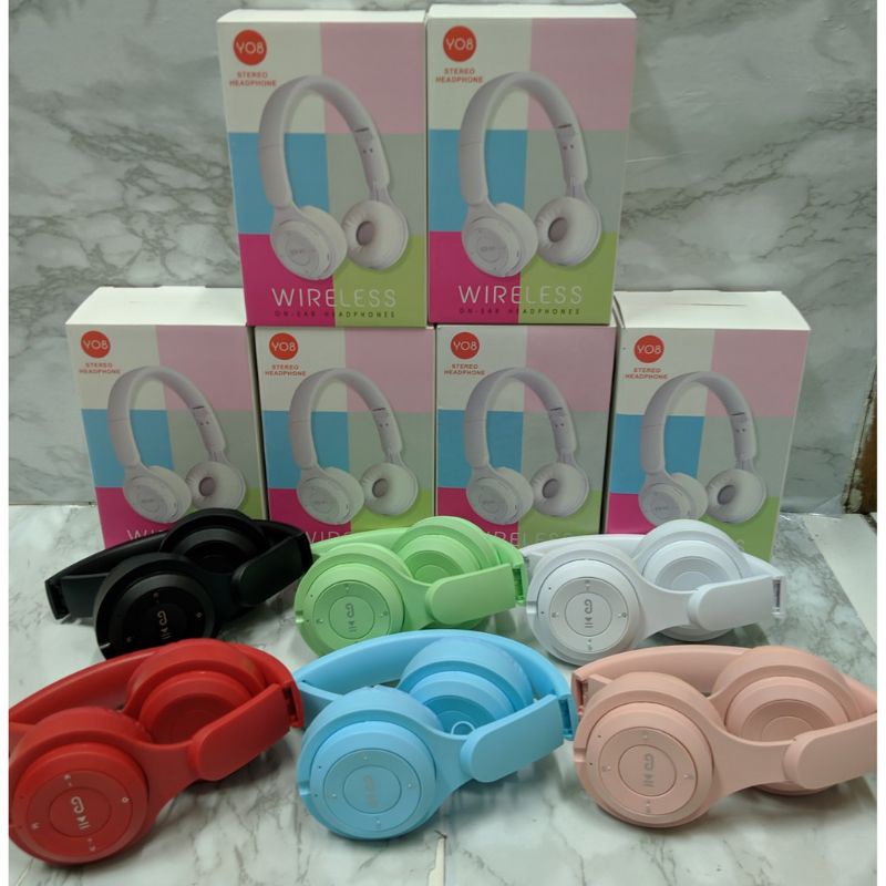 Jual Headphones Macaron Y08/Mz08 Bluetooth (ready warna putih,hitam ...