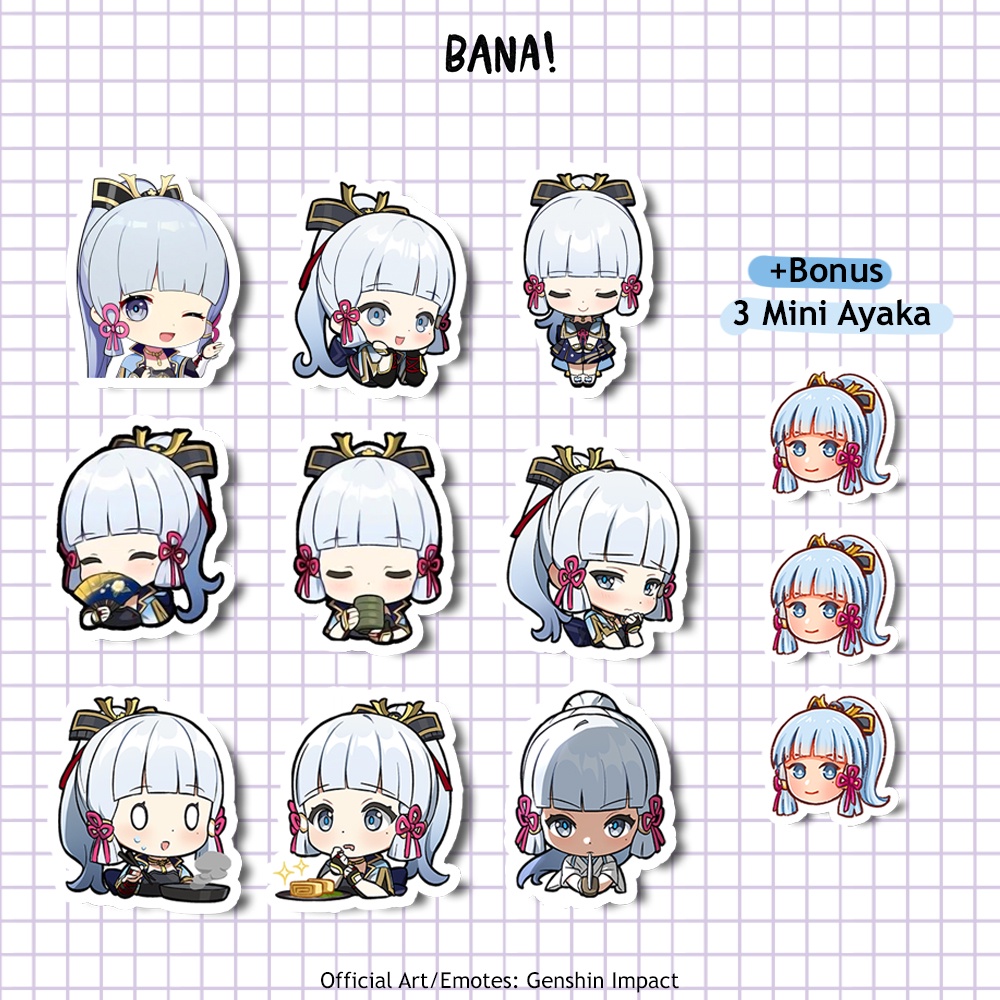 Jual Stiker KAMISATO AYAKA SATU PAKET Genshin Impact Sticker Vinyl ...