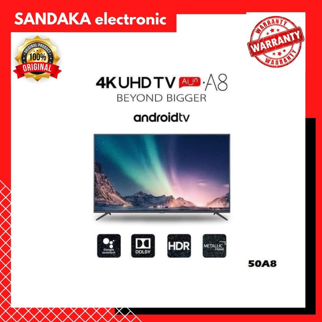 Jual TCL LED TV 50 inch 50A8 Android Smart TV Ultra HD 4K Certified ...