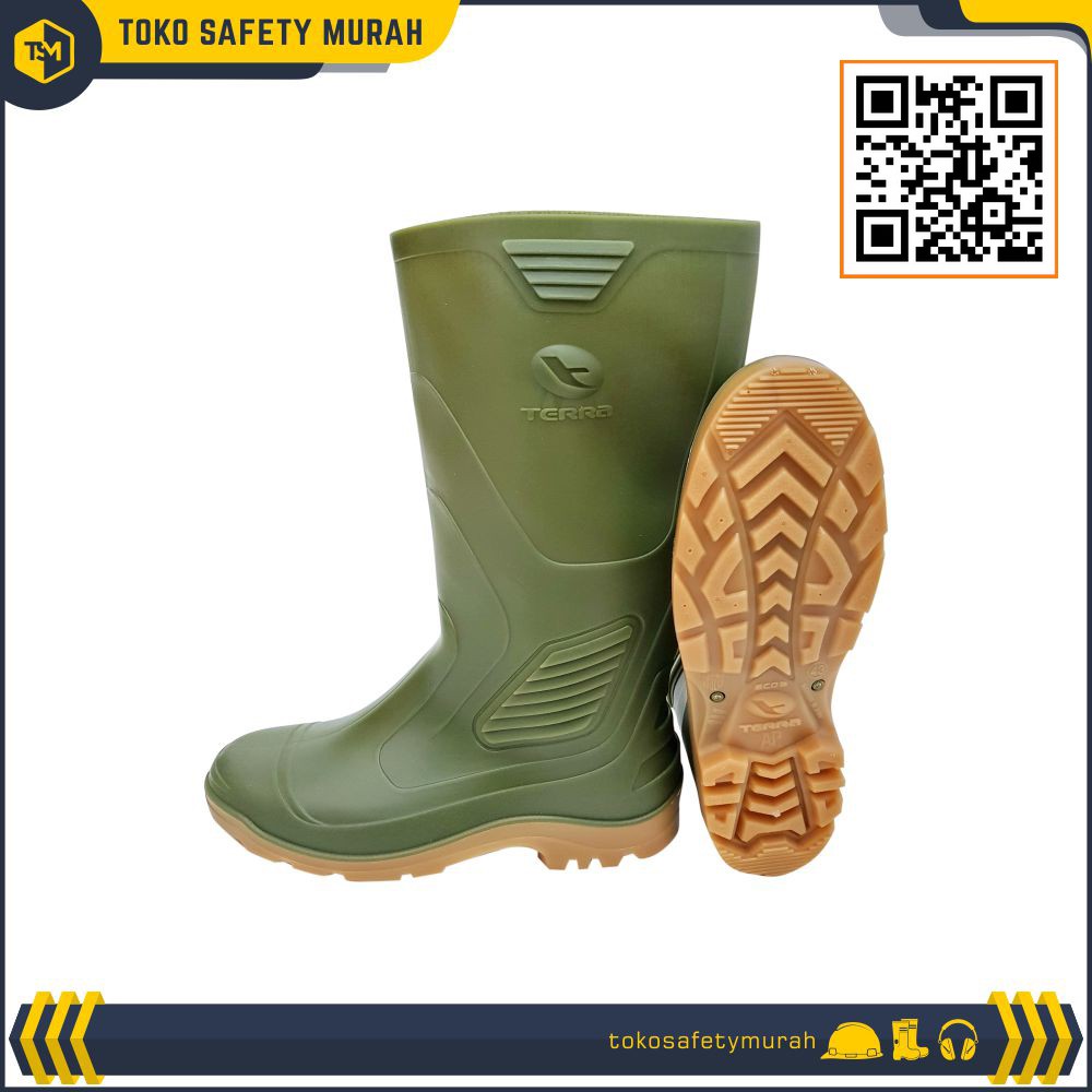 Jual Sepatu Boot AP Terra Eco 3 Anti Air Anti Licin Tinggi Hijau Bahan ...