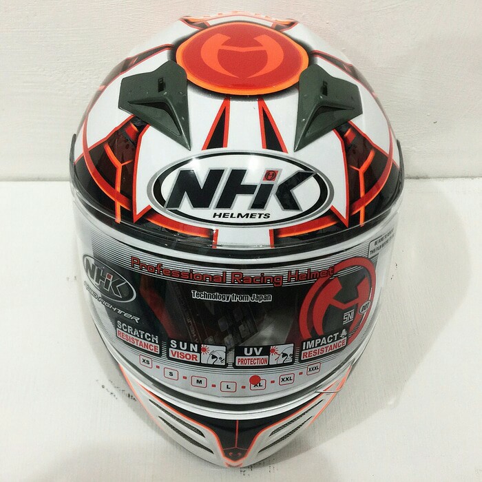 Jual GEMPUR HARGA;; HELM NHK TERMINATOR MOTIF DEFENDER WHITE RED PUTIH ...