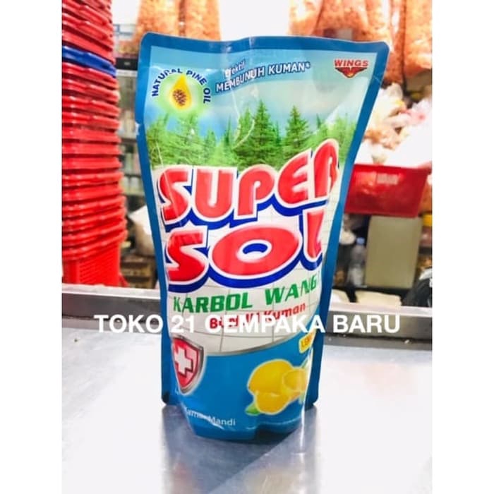 Jual Super Sol Karbol Wangi LEMON MINT Refill 750 ml | SuperSol 750ml ...