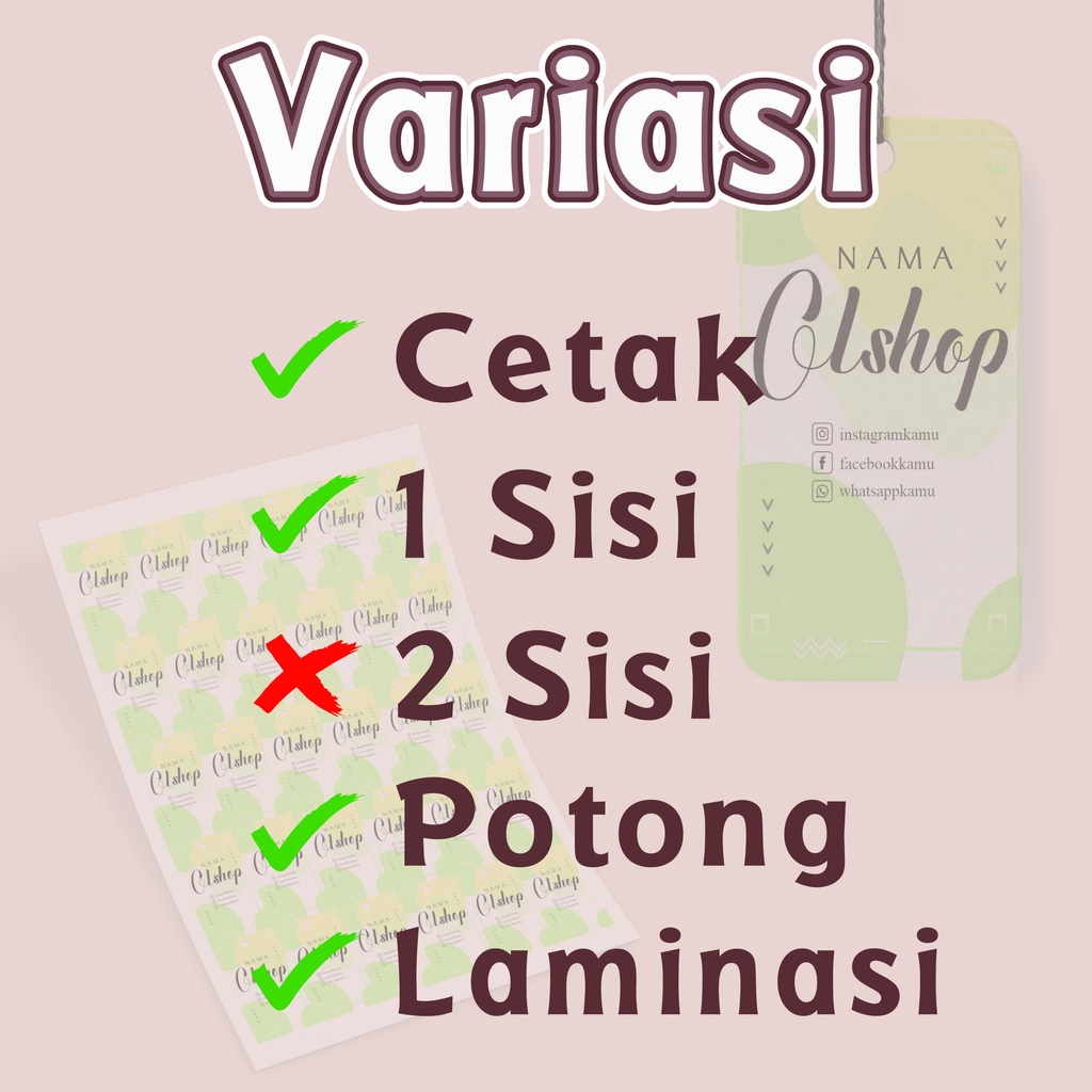 Jual Hang tag Custom Ukuran A3+ / Hang tag baju / Hang tag souvenir ...