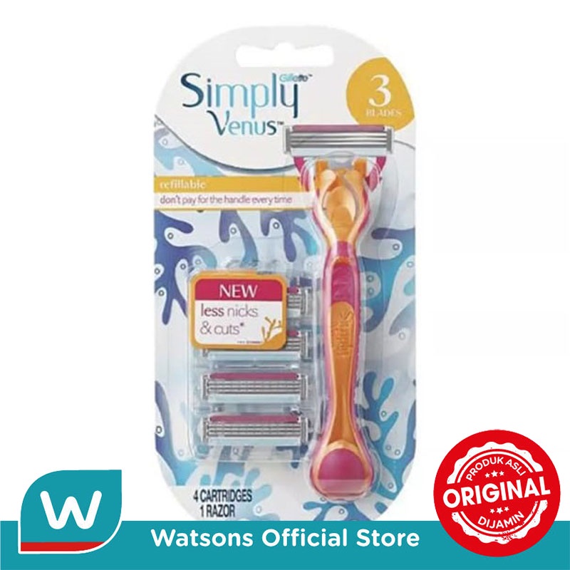 Jual Gillette Simply Venus Basic 4 Cartridges 1 Handle | Shopee Indonesia