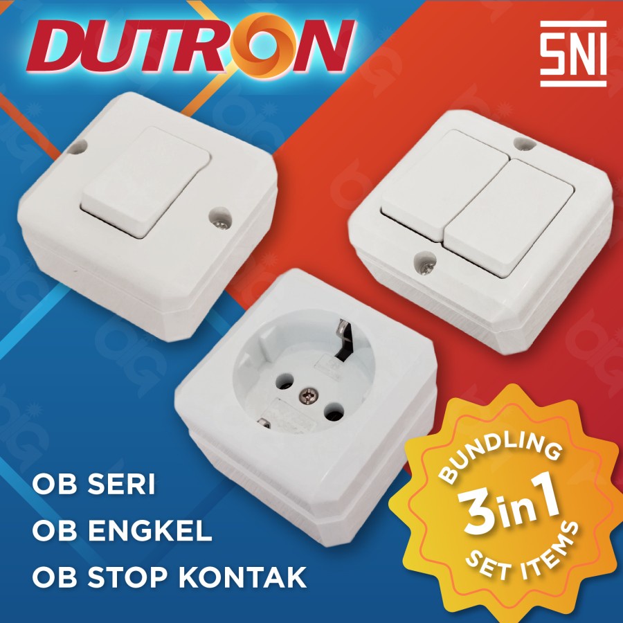 Jual Saklar OB Engkel + Saklar OB Seri + Stop Kontak OB DUTRON | Shopee ...