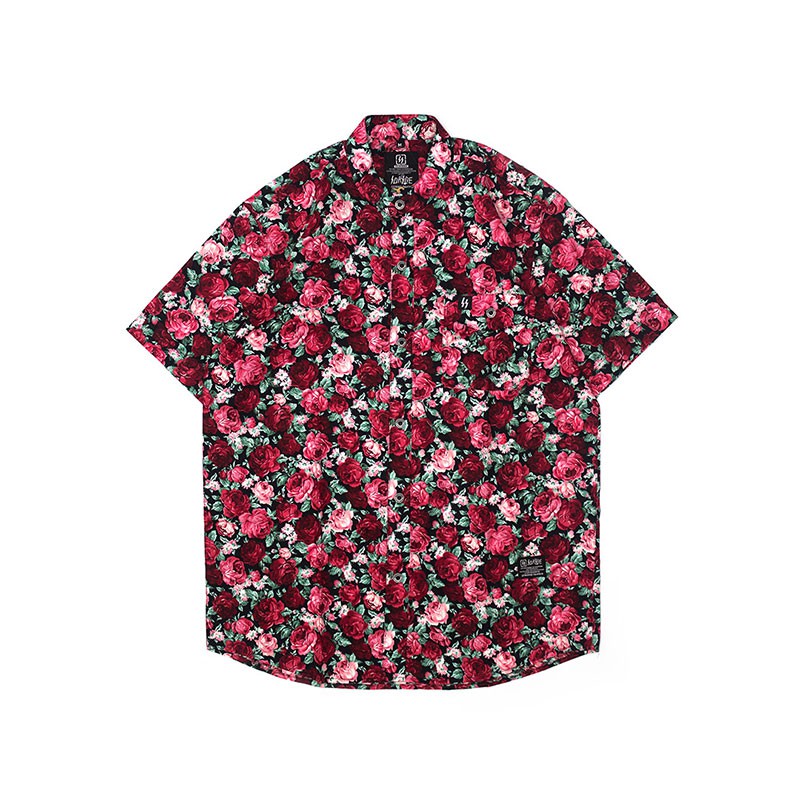 Jual Soldierside shirt Kemeja pendek unisex Floral Pattern RedRose ...