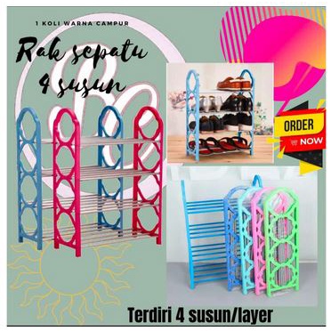 Jual Rak Sepatu dan Sendal 4 Susun/Rak Plastik/ Rak Serbaguna / Rak ...