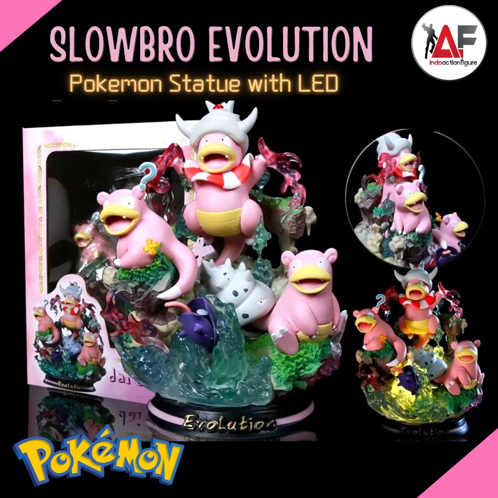 Jual Statue Pokemon evolution Slowbro Slowpoke Slowking LED premium ...