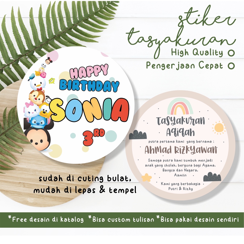 Jual LABEL STIKER BULAT / AQIQAH / TEDAK SITEN / ULTAH / TASYAKURAN ...