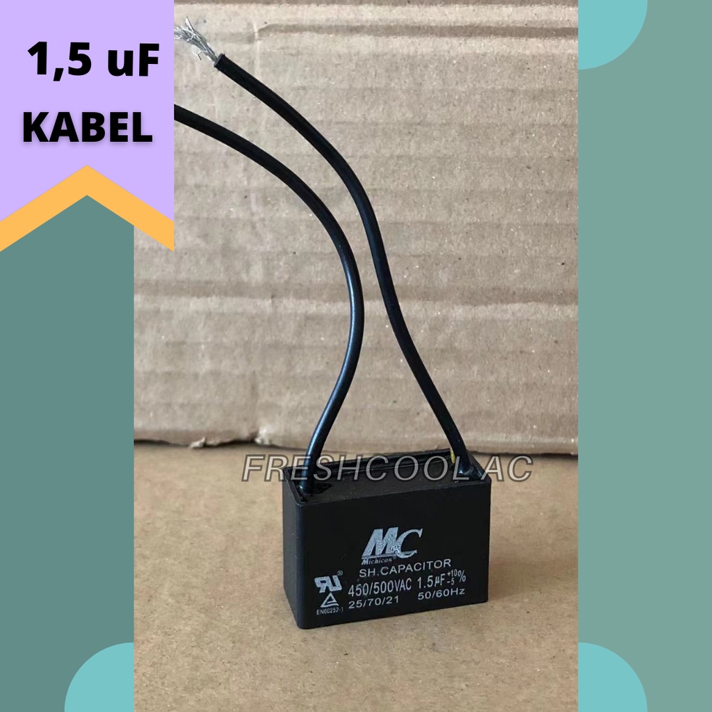 Jual KAPASITOR KABEL HITAM FAN AC 1,5 uF / 1,5 MIKRO (MERK MC) | Shopee ...
