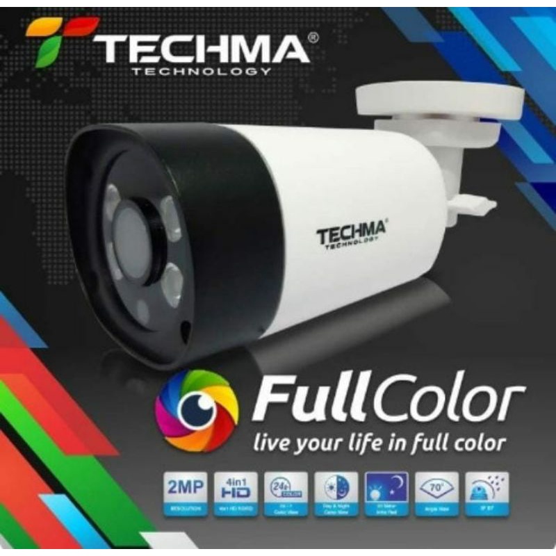 Jual kamera CCTV outdoor fullcolor audio 2 MP techma outdoor | Shopee ...