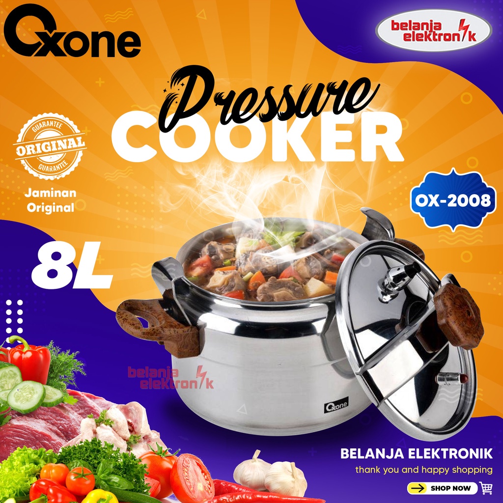 Jual OXONE PANCI PRESTO OX-2008 PRESSURE COOKER ALUMINIUM 8 LITER | Shopee Indonesia