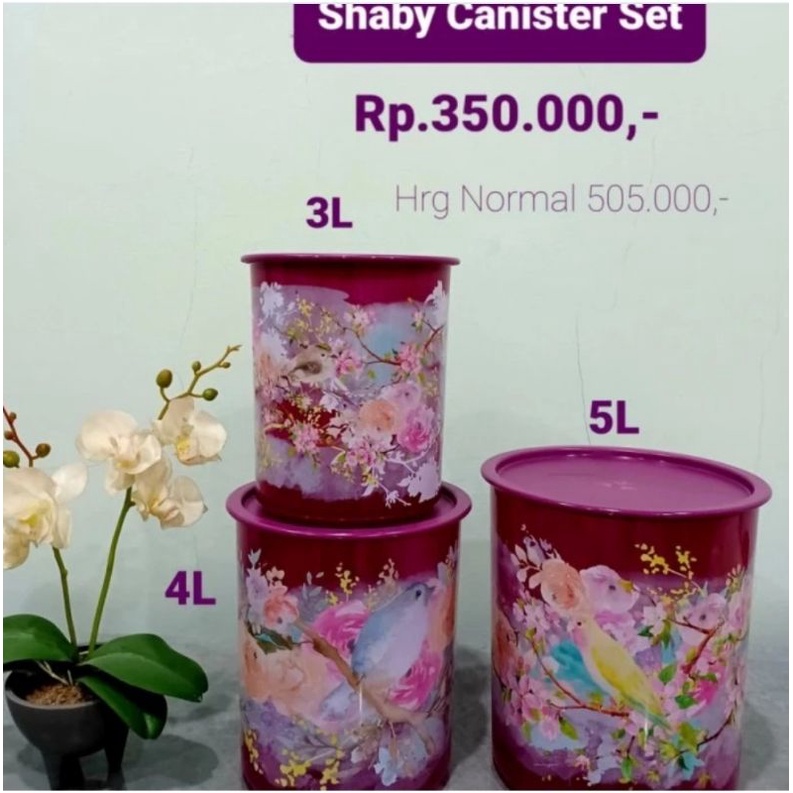 Jual Shabby Chuc Canister Set / Paket Toples Tupperware - Toples Kue ...