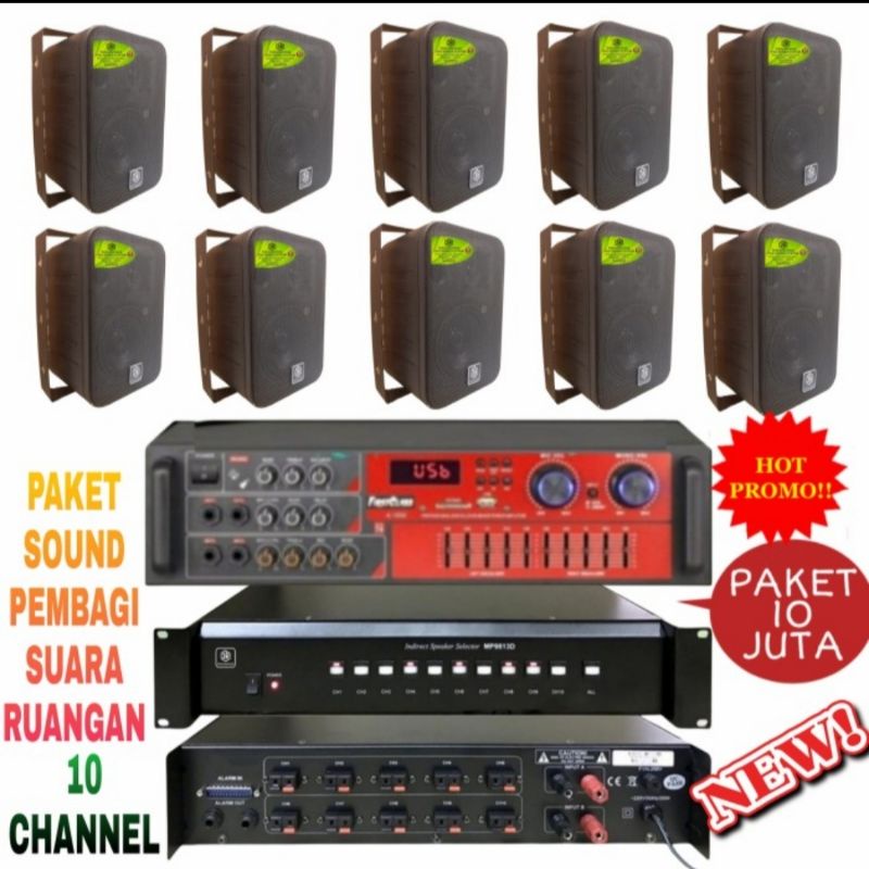 Jual Paket Sound Sekolahan Pembagi Ruangan 10 Titik Speaker 3R 4 Inch ...