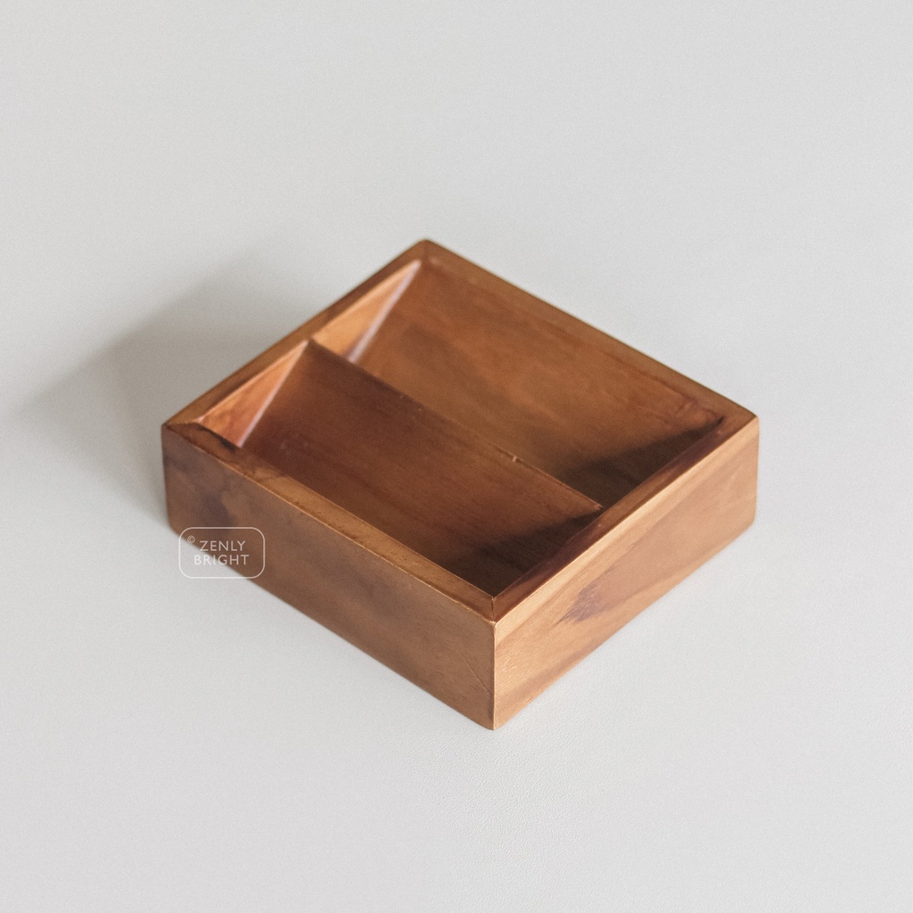 Jual Tempat Kartu Nama Kayu Jati 2 slot | Card name holder | wooden ...