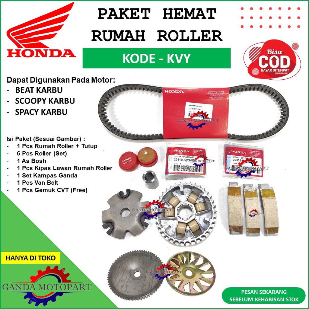 Jual PAKET KIPAS RUMAH ROLLER KAMPAS GANDA VAN BELT BEAT KARBU SCOOPY ...