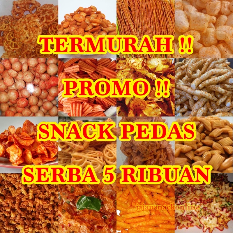 Jual PROMO TERMURAH SNACK CEMILAN PEDAS SERBU SERBA LIMA RIBU BANDUNG ...