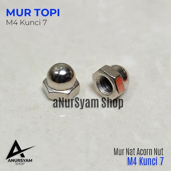 Jual Cap Nut M4 / Mur Topi M4 / Acorn Nut M4 / Hex Nut M4 anursy44 Ayo ...