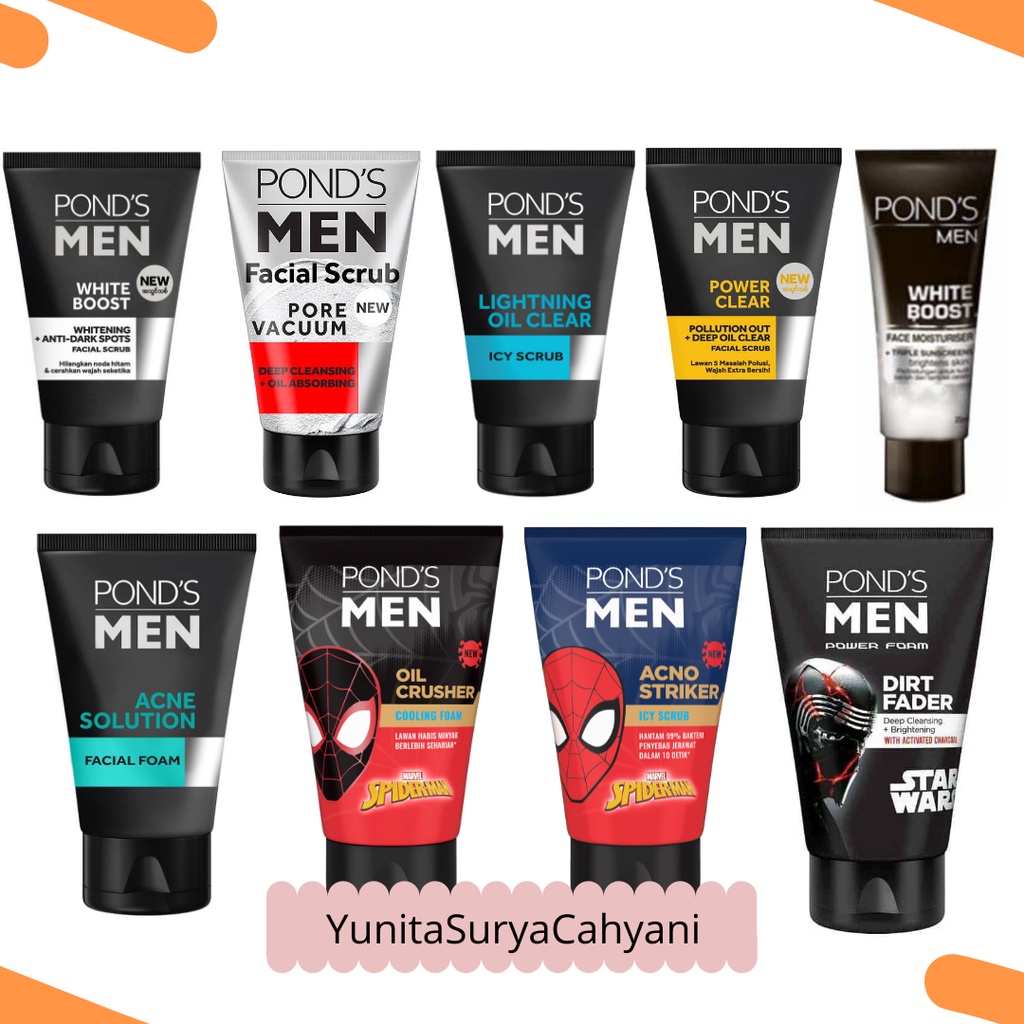 Jual PONDS MEN FACIAL WASH BRIGHT BOOST SABUN MUKA PENCERAH 100G -Pore ...