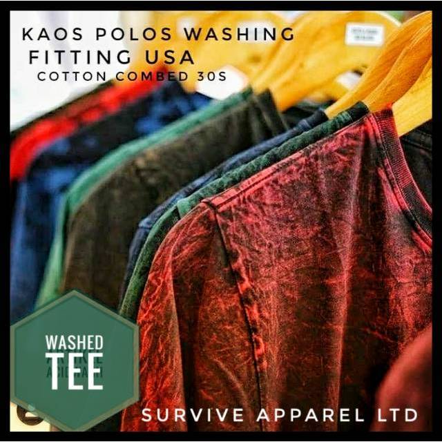 Jual Baju Kaos Washed - Washed Tee Cotton Combed 30s Premium | Shopee ...