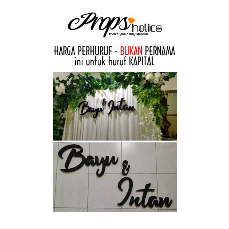 Jual Huruf Inisial Backdrop / Nama Backdrop / Huruf Capital | Shopee ...